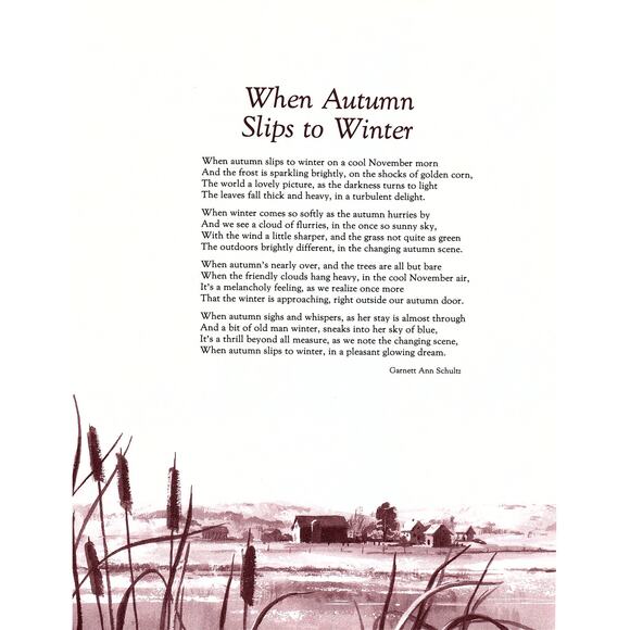 None | Other | When Autumn Slips To Winter Garnett Ann Schultz 98s Poem ...